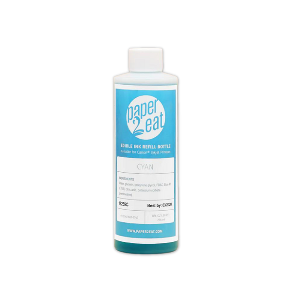 8 fl. oz. (236 ml) Cyan Edible Ink Refill Bottle for edible ink ...
